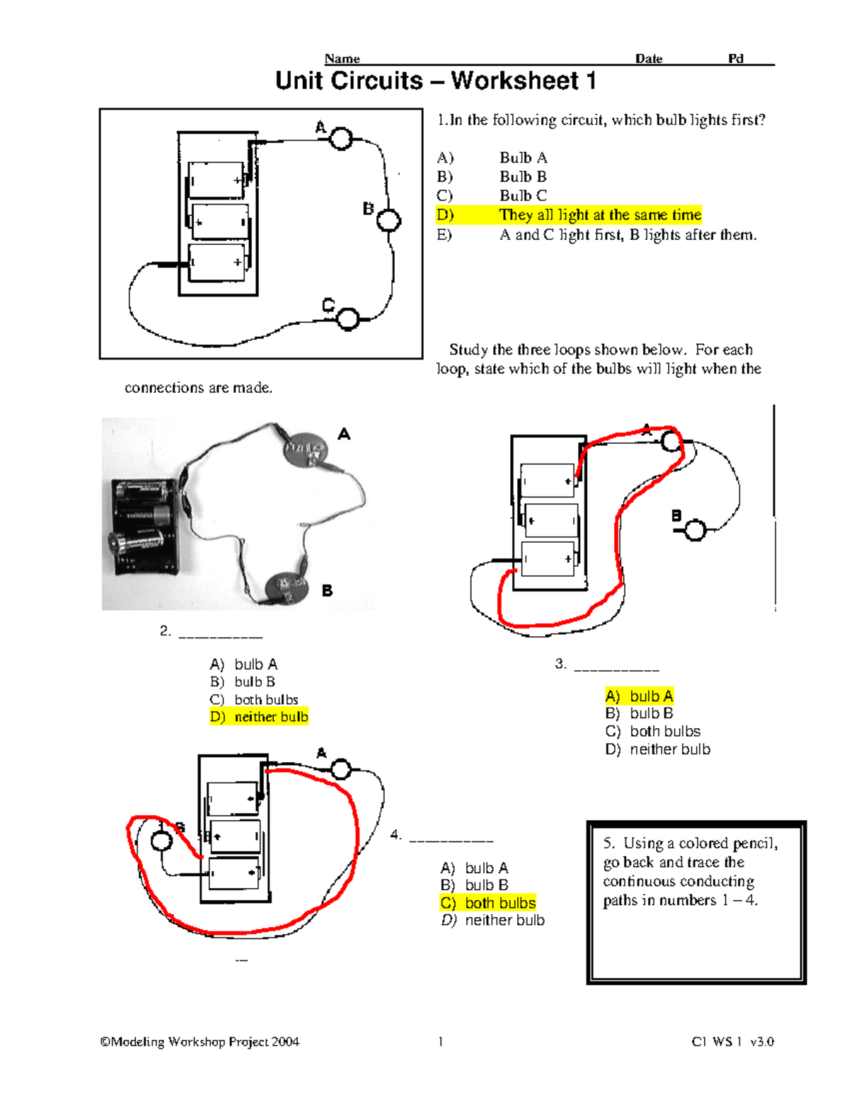 Worksheet 1 - Ohm's Law & Circuit Analysis Answers (Circuits) - Studocu
