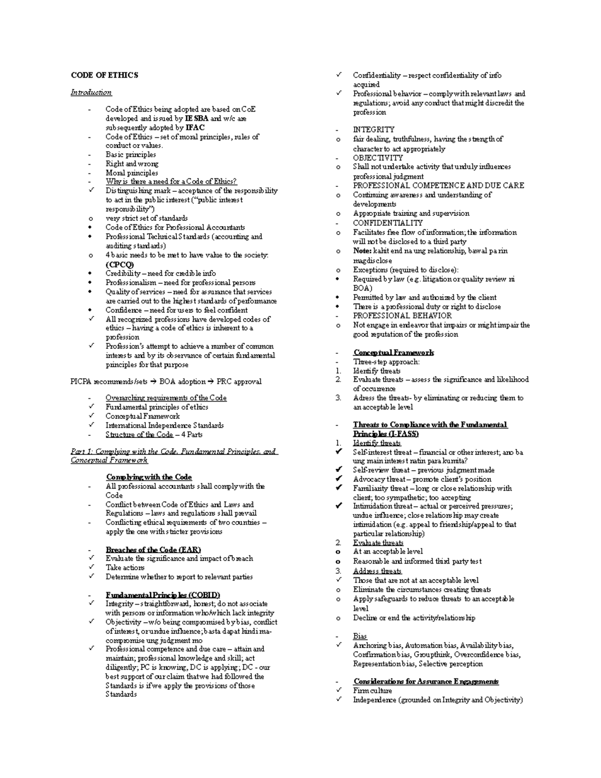 Code of Ethics for Professional Accountants: Key Principles and ...
