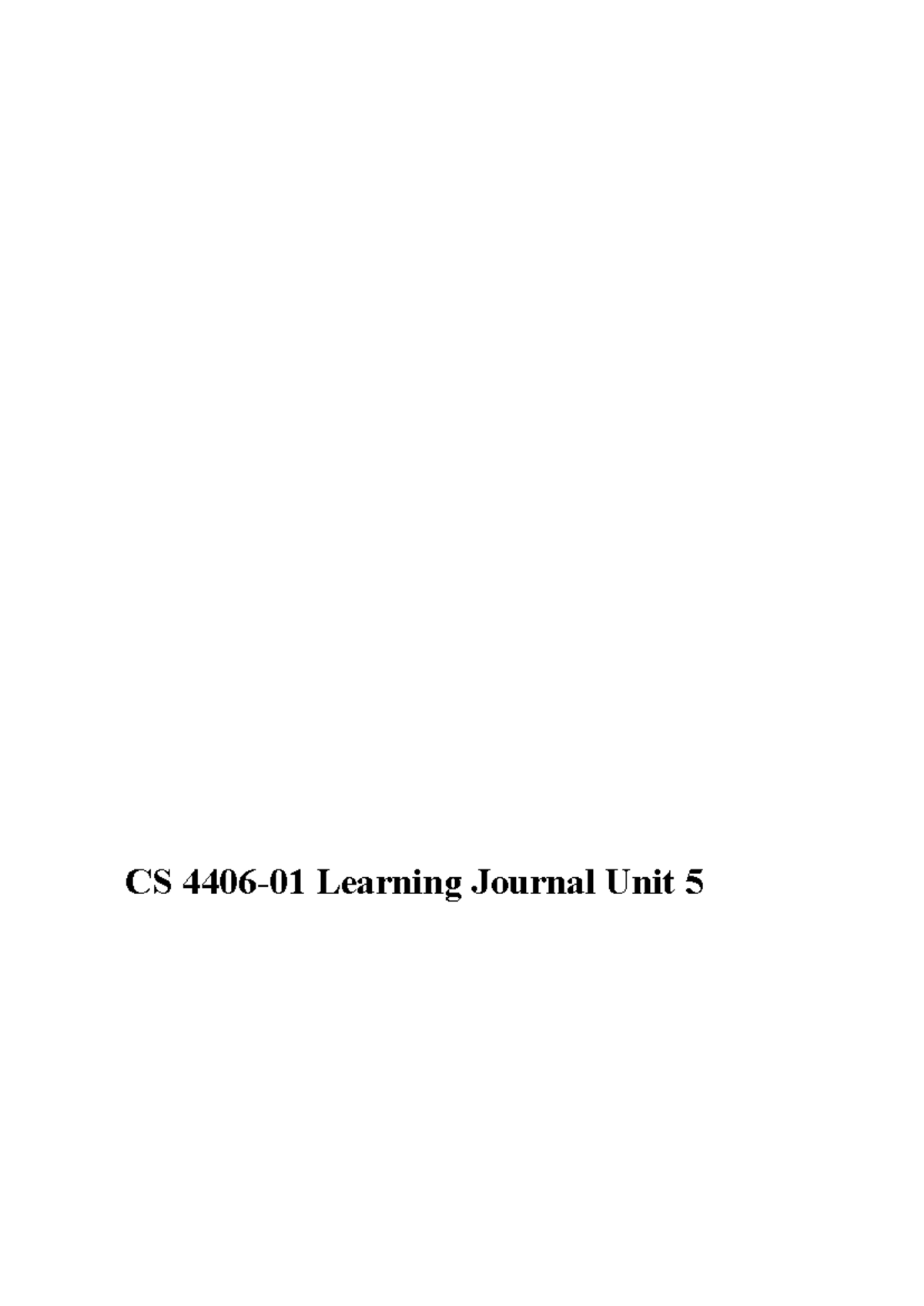 CS 4406-01 Learning Journal: Rendering Techniques & Applications - Studocu