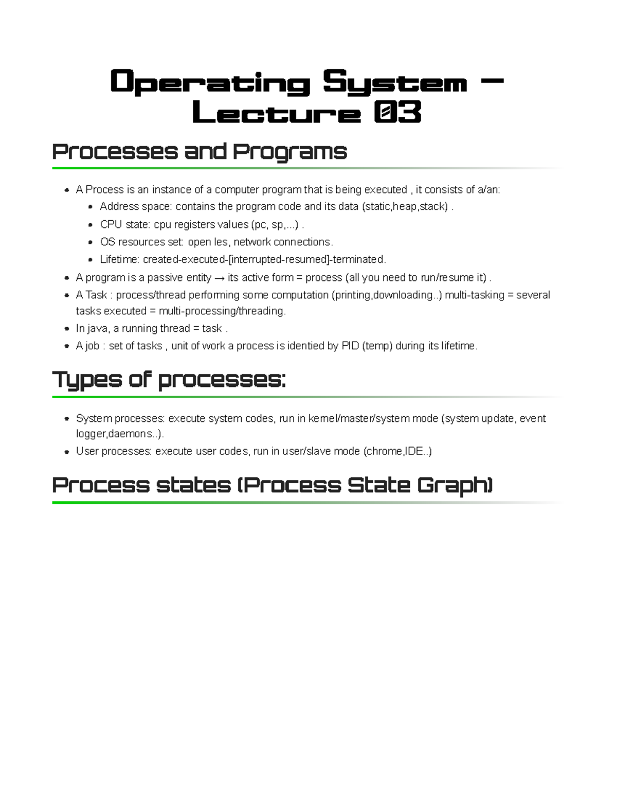 Operating System — Lecture 03: Processes and Communication Concepts ...
