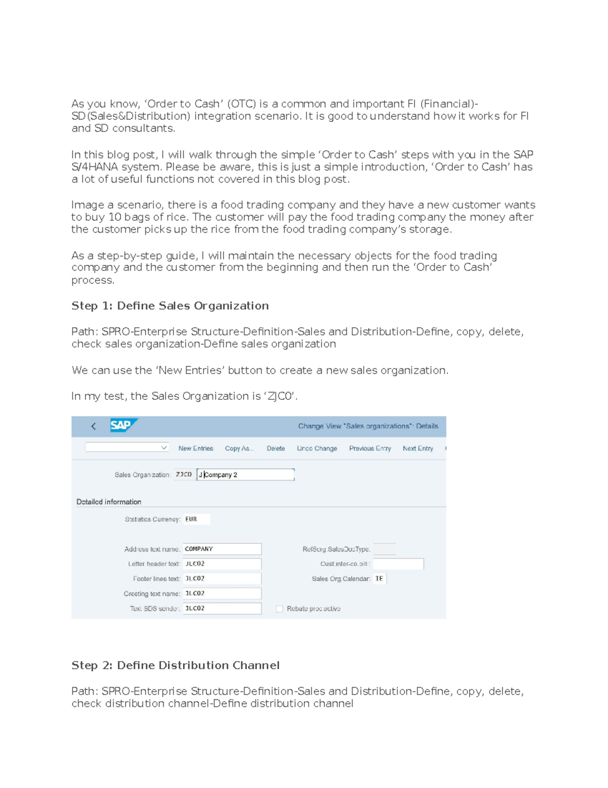 SAP S/4HANA OTC Process: Step-by-Step Guide for FI/SD Integration - Studocu