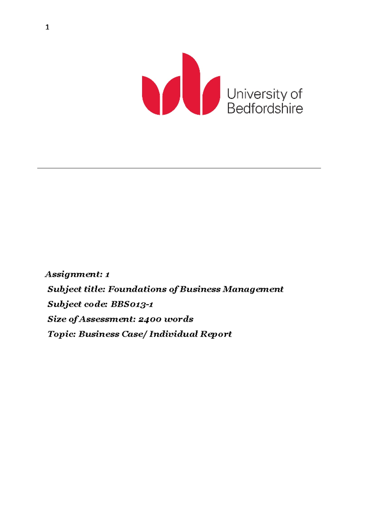 Sample 2 - Assessment 1 fundamentals of business management ...