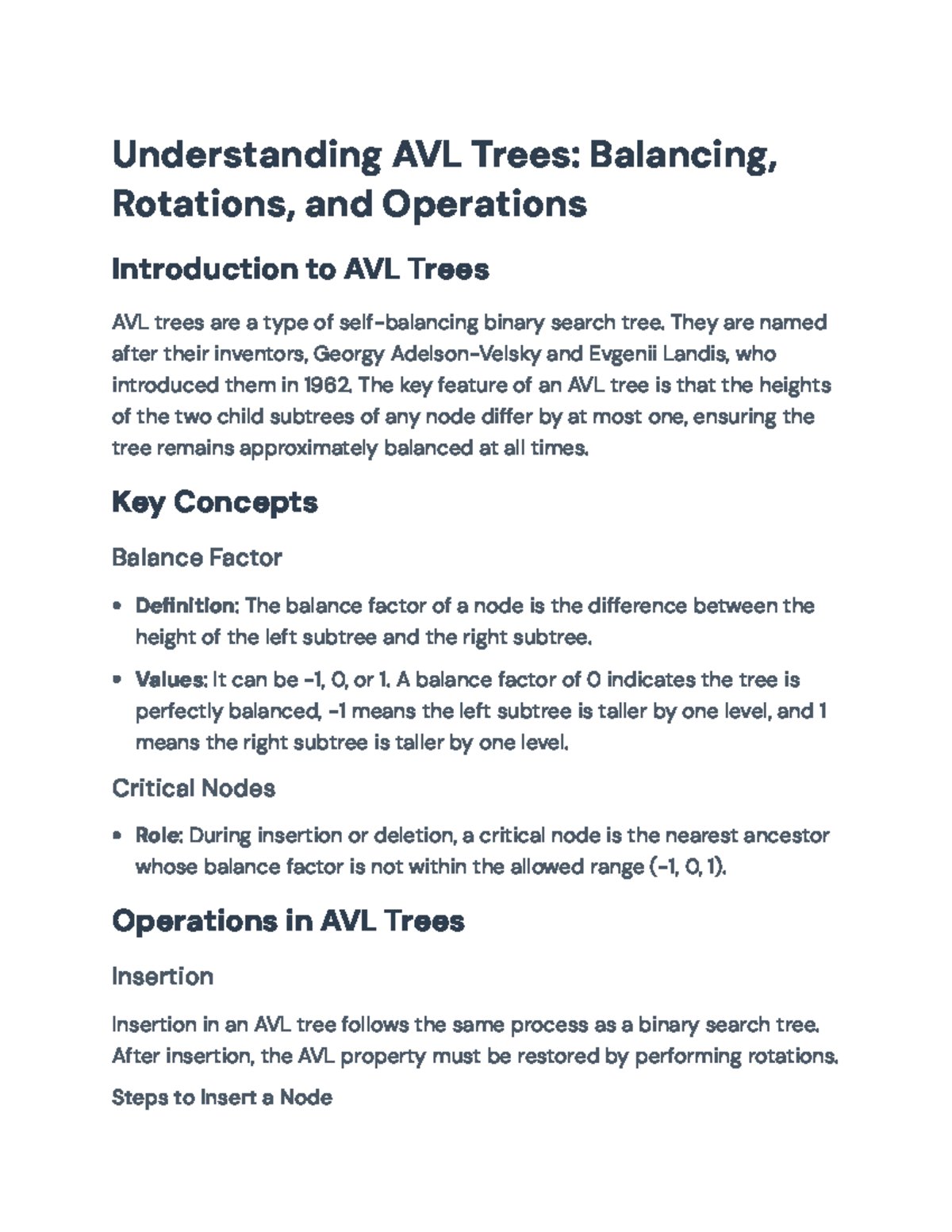AVL Trees: Balancing, Rotations, and Operations Overview ...
