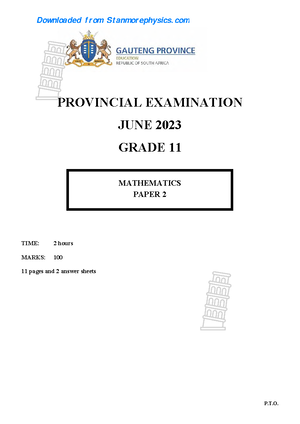 EC Physical Science Grade 12 June 2024 P2 and Memo - NATIONAL SENIOR ...