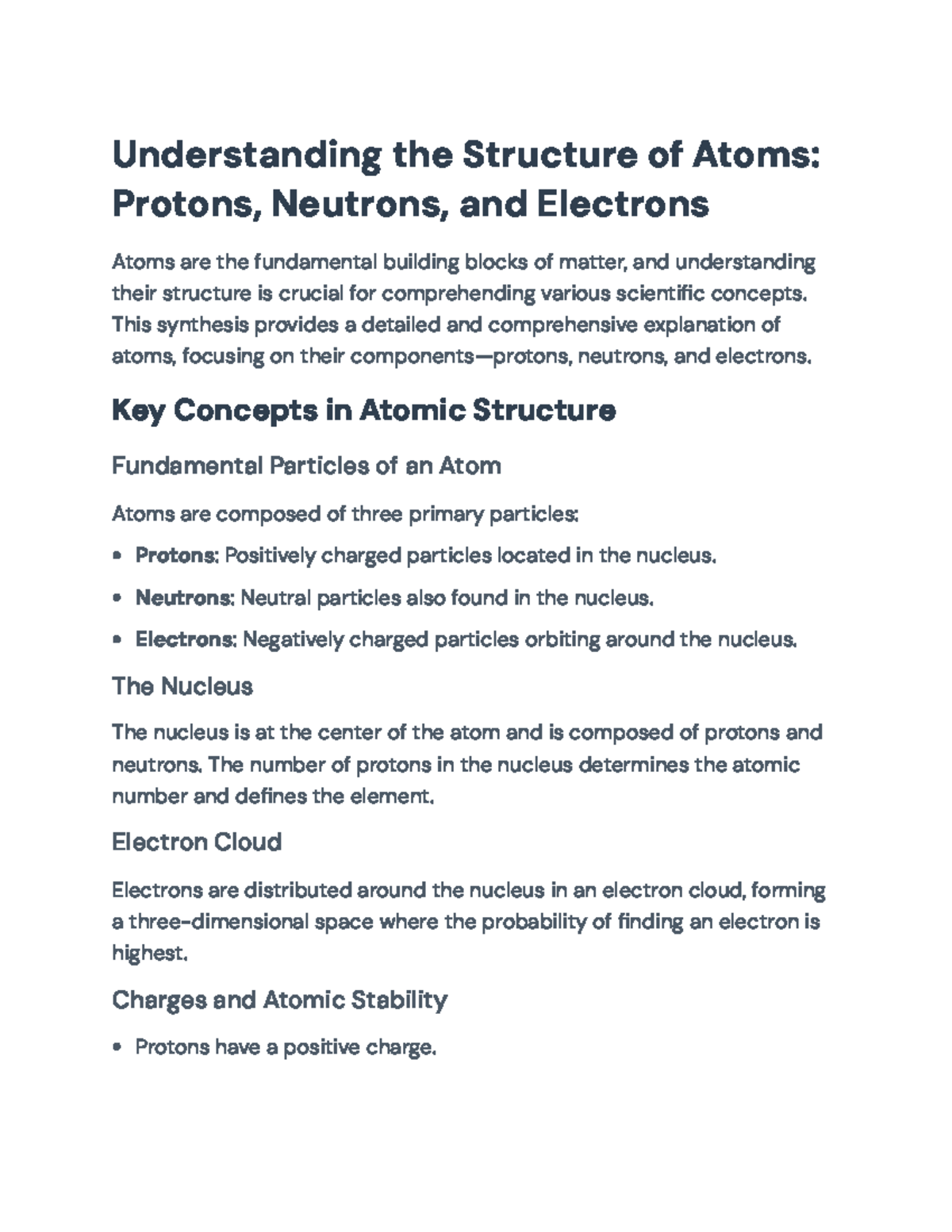 Understanding Atomic Structure: Protons, Neutrons, and Electrons in ...
