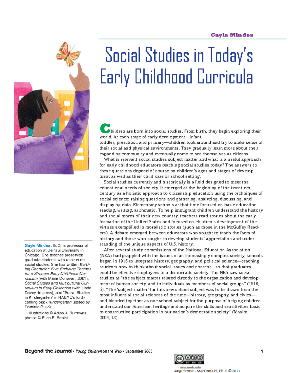 Early Childhood Social Studies: Foundations and Approaches - Studocu