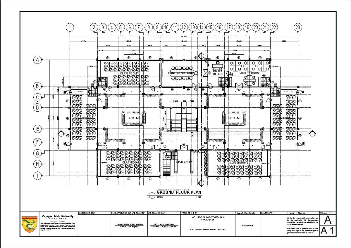 A1 - Ground Floor Plan for College of Hospitality Management - Studocu