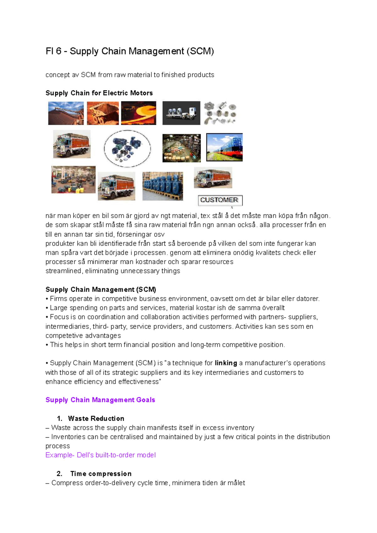 Fl 6 - Supply Chain Management (SCM) Concepts and Practices - Studocu