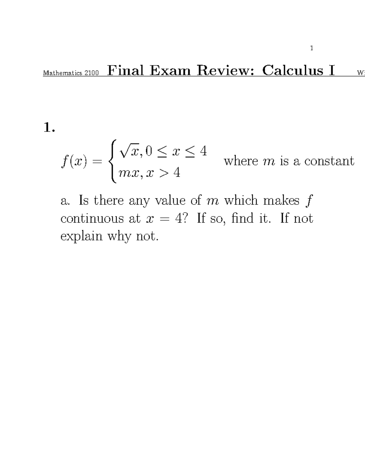 Final Exam Calculus I - Deprecated API usage: The SVG back-end is no longer maintained and may ...