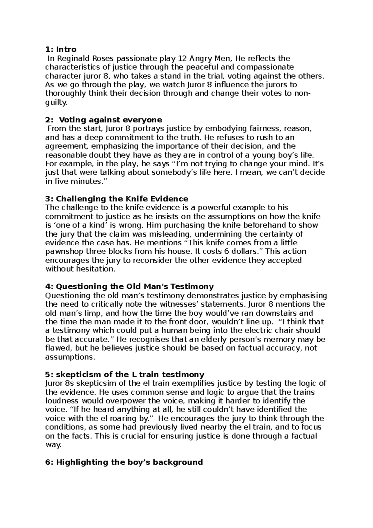 12 Angry Men (Course Code: 12AM) - Study Notes on Juror 8's Influence ...