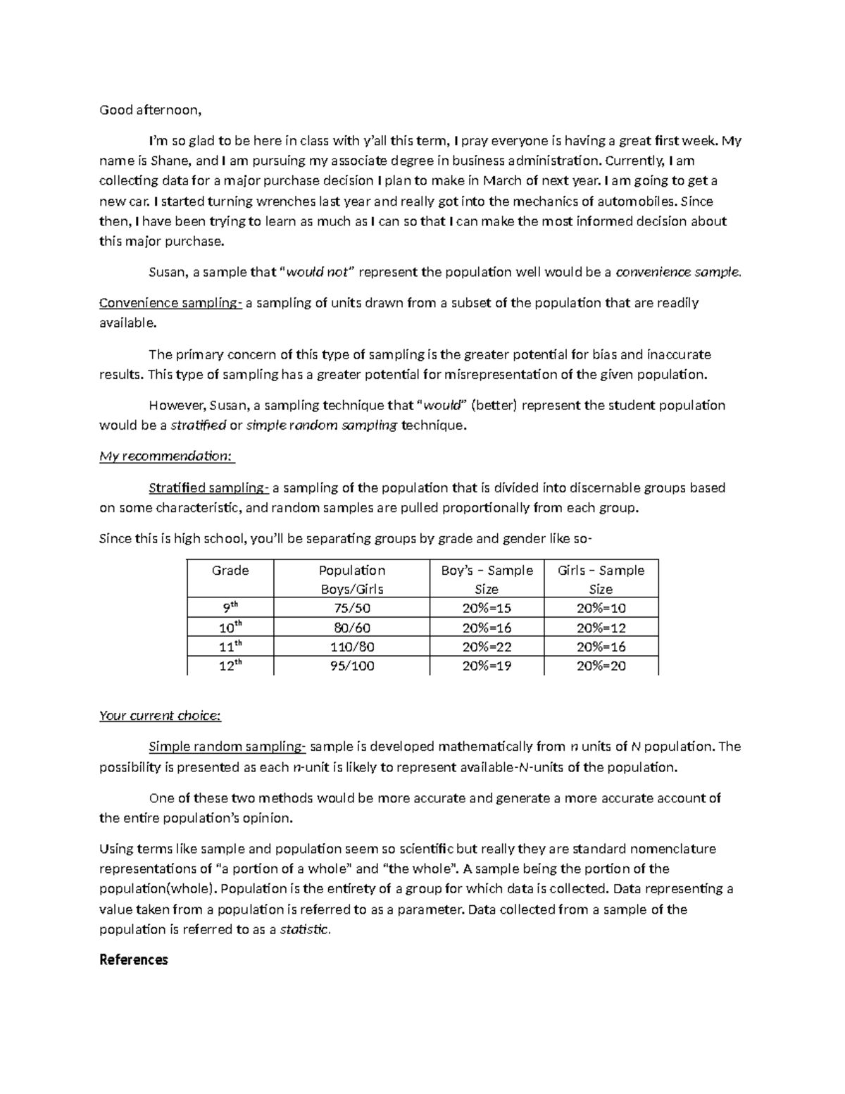 1-1 Discussion: Understanding Population Samples and Bias - Studocu