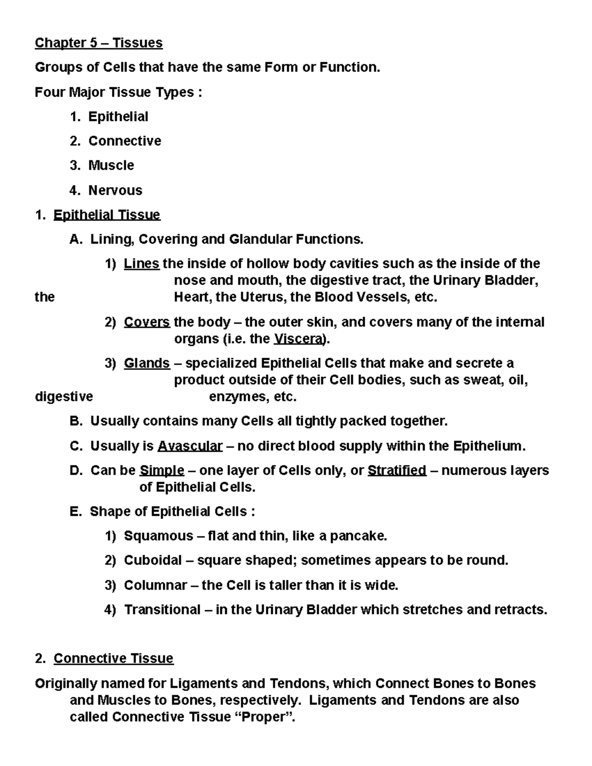 Chapter 5: Overview of Tissue Types in Human Anatomy - Chapter 5 ...