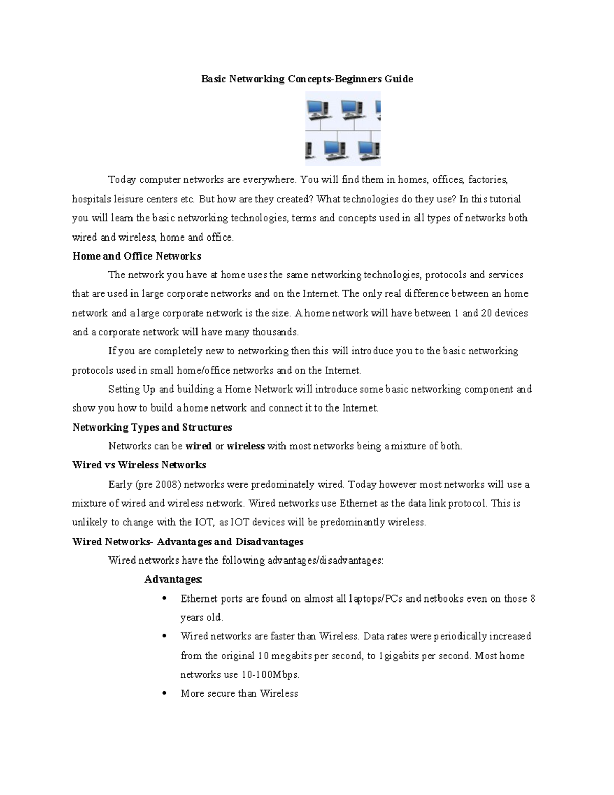 Basic Networking Concepts: A Beginner's Guide for Home & Office - Studocu