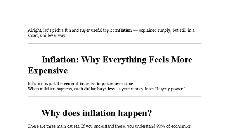 Econ33333 - Understanding Inflation: Causes and Effects Explained - Studocu
