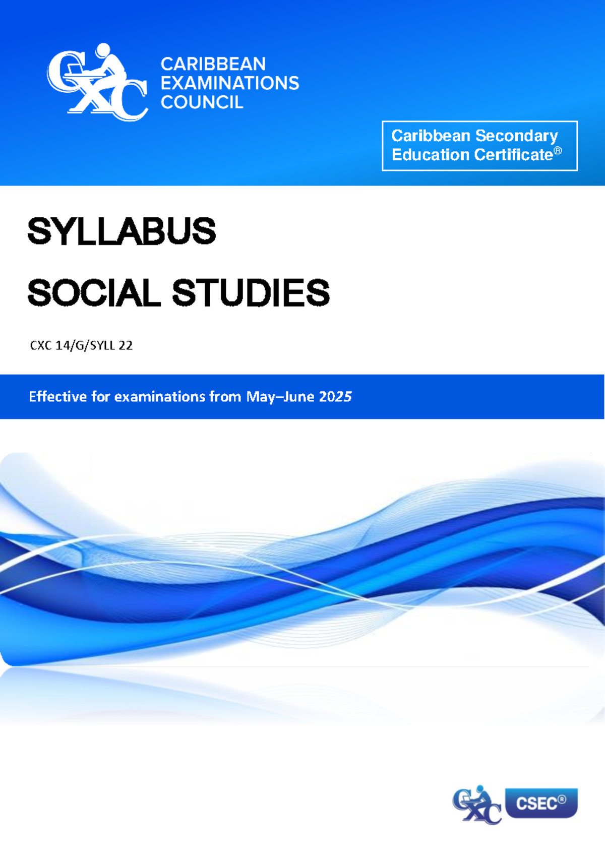 CSEC Social Studies Syllabus - Final Version for Publication CXC 14/G ...