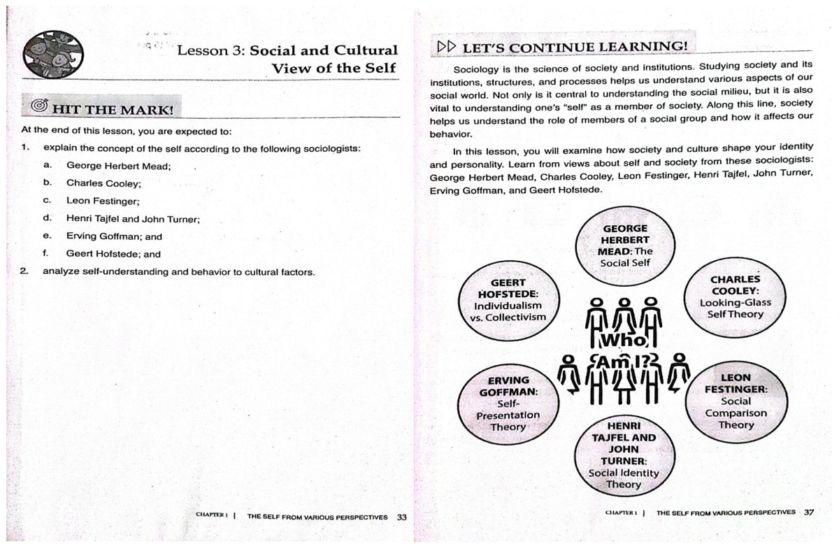 Lesson 3: Social and Cultural Perspectives on the Self in Sociology ...
