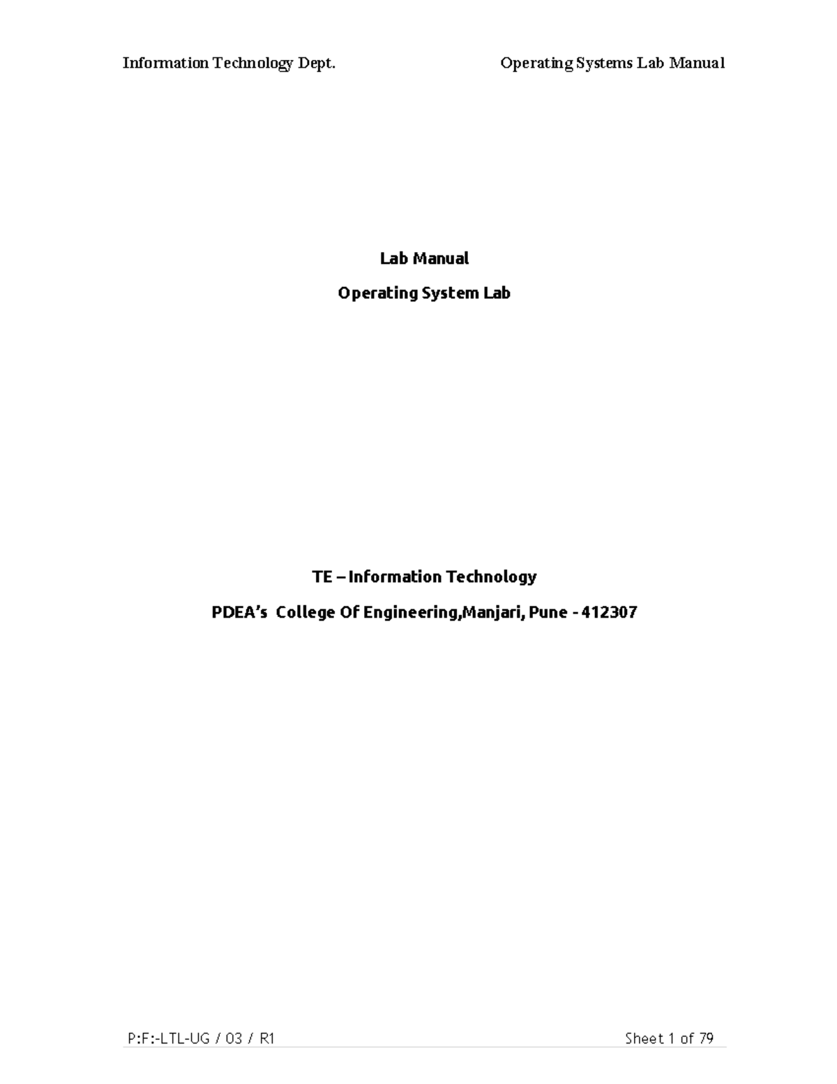 Operating System Lab Manual: Basic Linux Commands & Shell Programming - Studocu