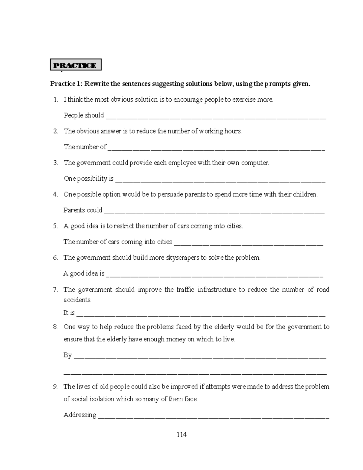 Problem and Solution Essay Practice - PracticePractice PracticePractice ...