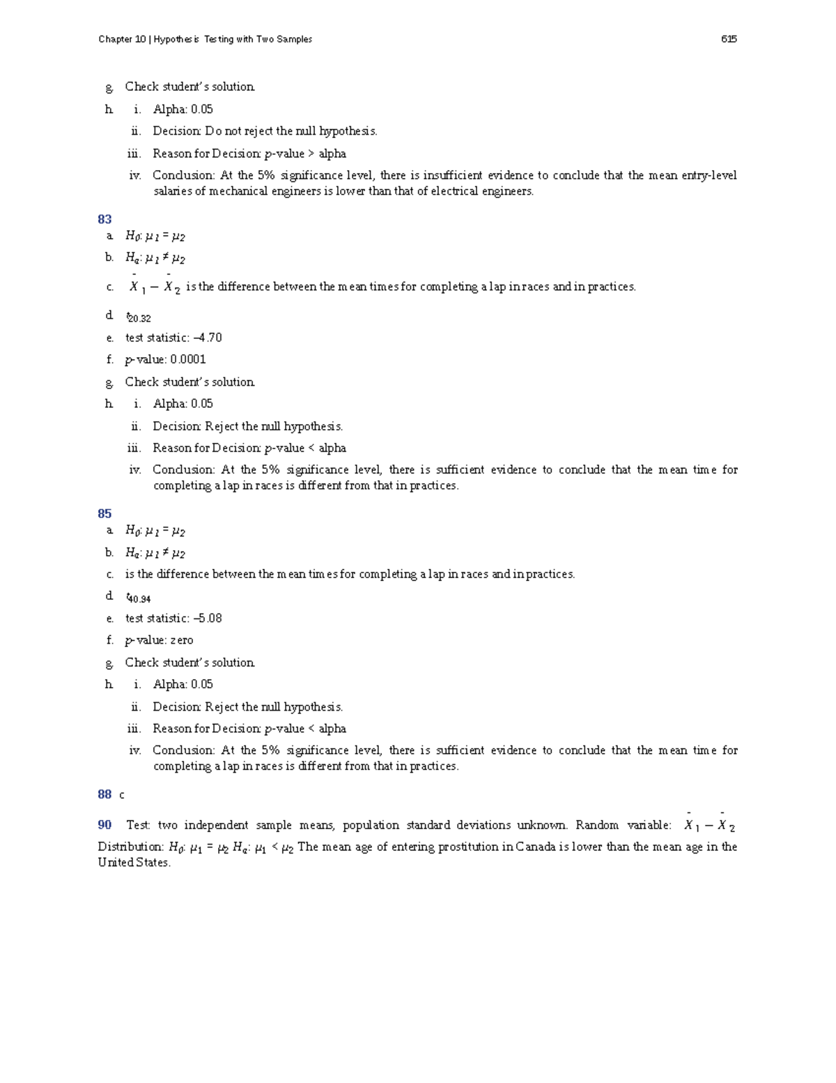 Chapter 10: Hypothesis Testing with Two Samples (Introductory Stats ...
