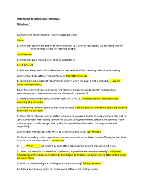 Unit 2 Miletone - Unit 2 Milestone - 1 CONCEPT → Introduction to ...