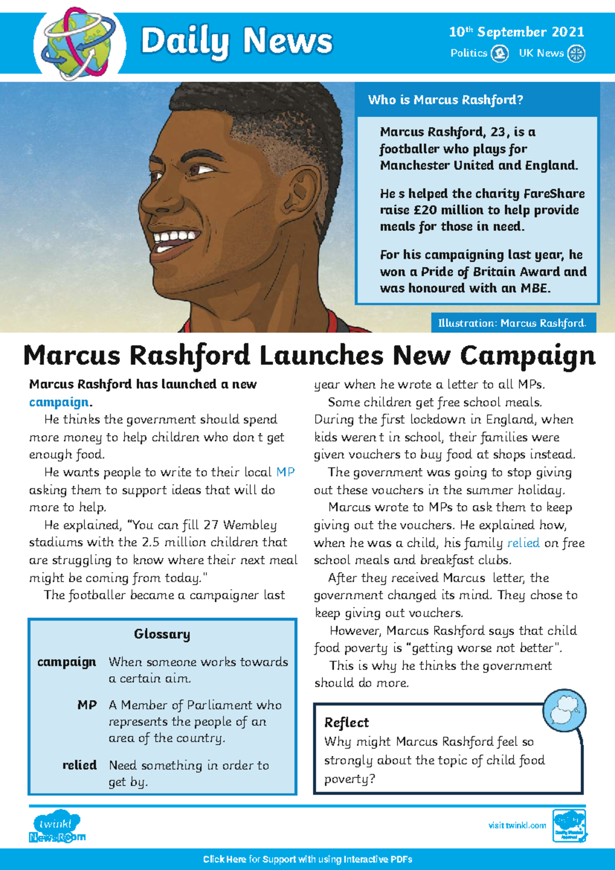 1a. Daily Story - Marcus Rashford's Campaign for Child Food Poverty ...