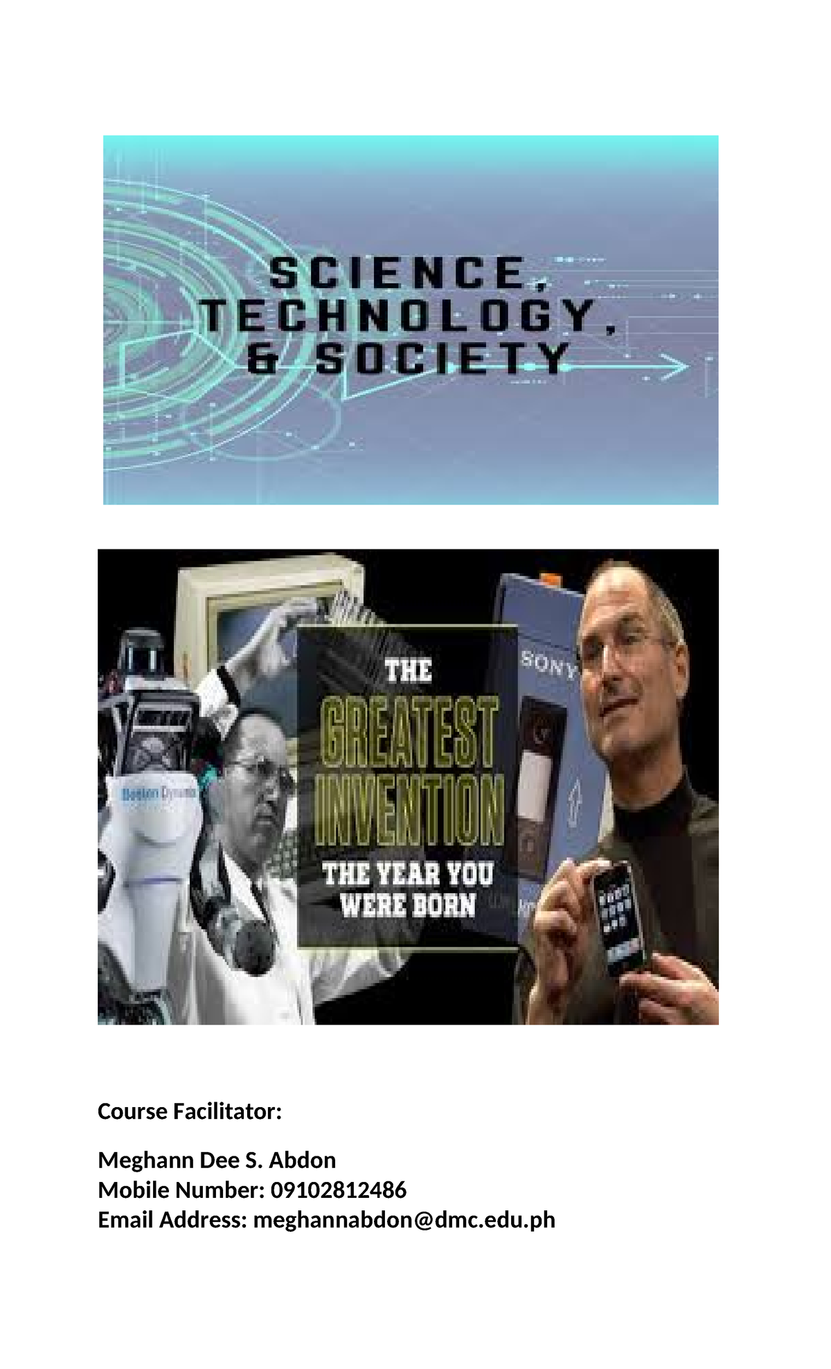 STS Finals Module - Course Facilitator: Meghann Dee S. Abdon Mobile ...