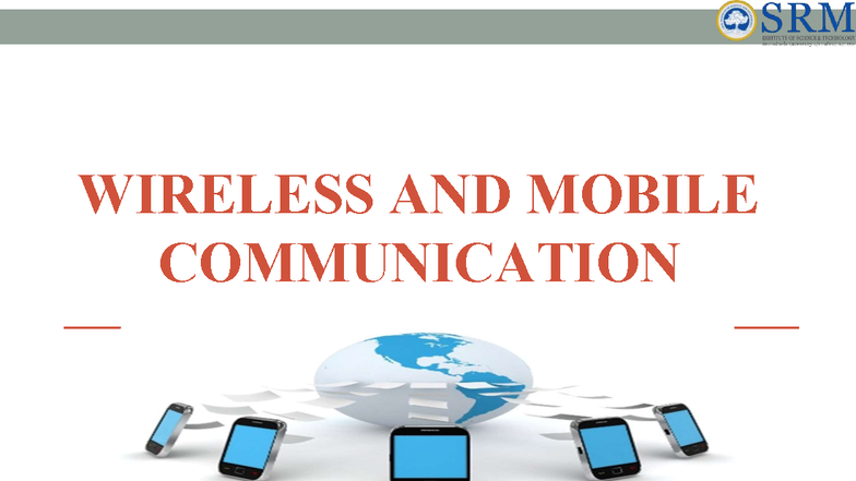 WMC - UNIT 1: OSI Reference Model & Wireless Communication Overview - Studocu