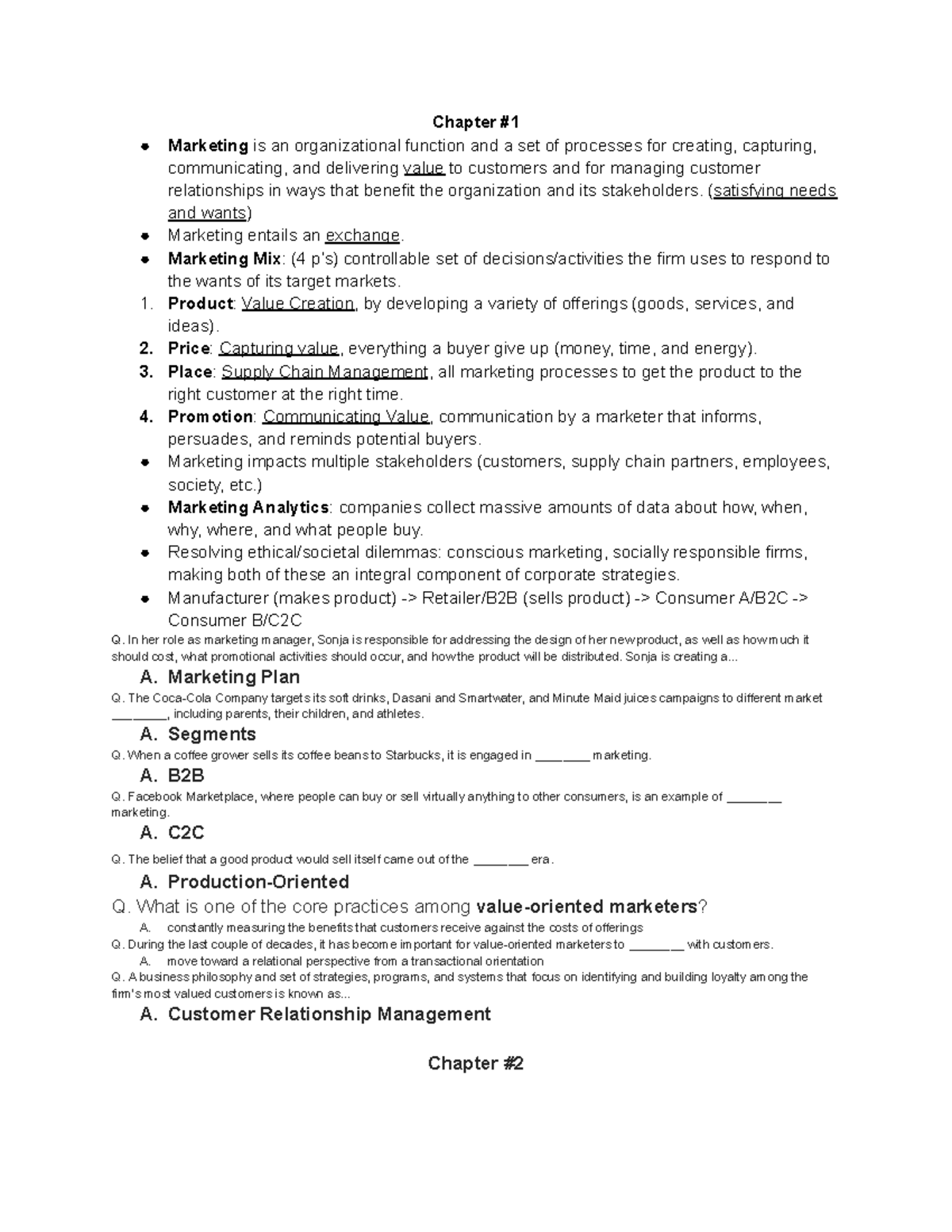 BUS 360 Exam #1 Study Guide - Marketing Concepts and Strategies - Studocu