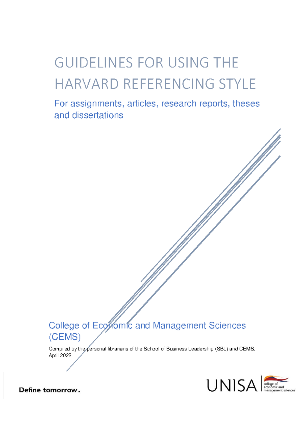 CEMS Harvard Referencing Style Guidelines for Academic Writing - Studocu