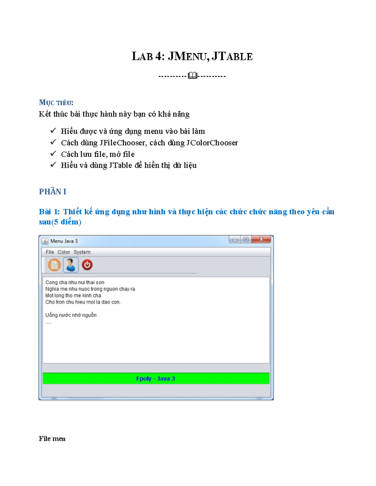 Java - Lab 4 - fsdfsdfsd3243232rwerew4 - LAB 4: JMENU, JTABLE -&- MỤC ...