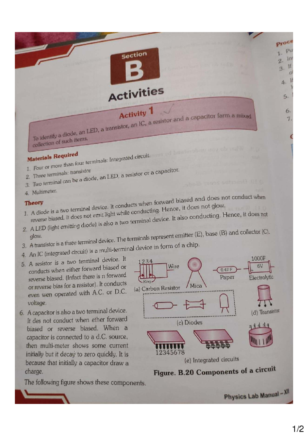 Activity 4 - Identifying Electronic Components in Physics Lab XII - Studocu