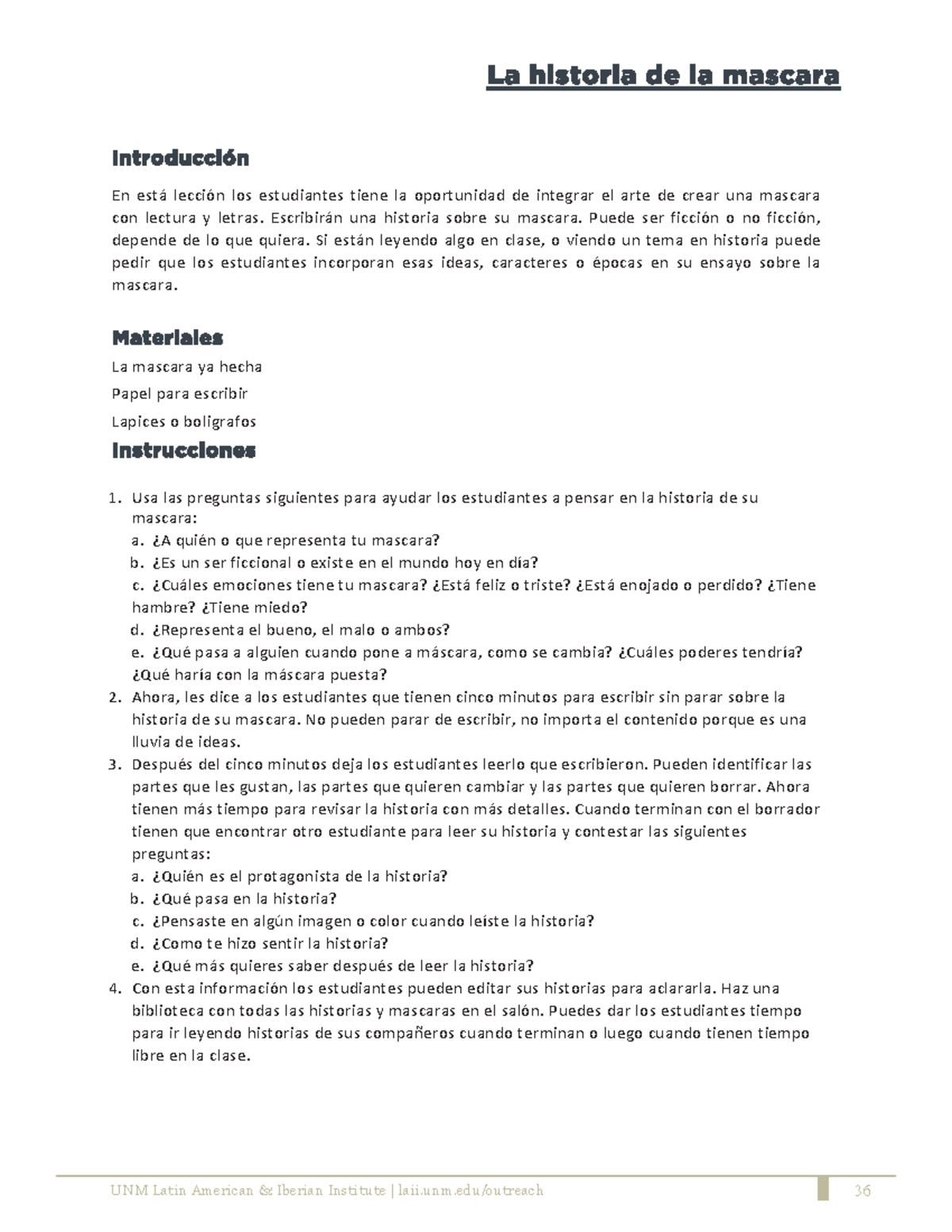 Historia de la mascara - UNM Latin American & Iberian Institute | laii ...