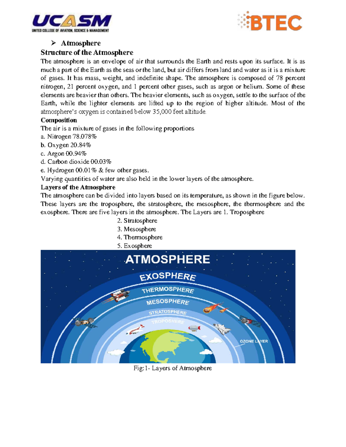 Unit 48: Structure and Properties of the Atmosphere in Aviation - Studocu