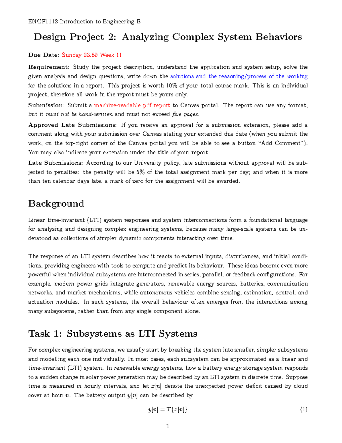 DP2 ENGF1112 2026 - Engineering Design Project 2: Analyzing LTI Systems ...