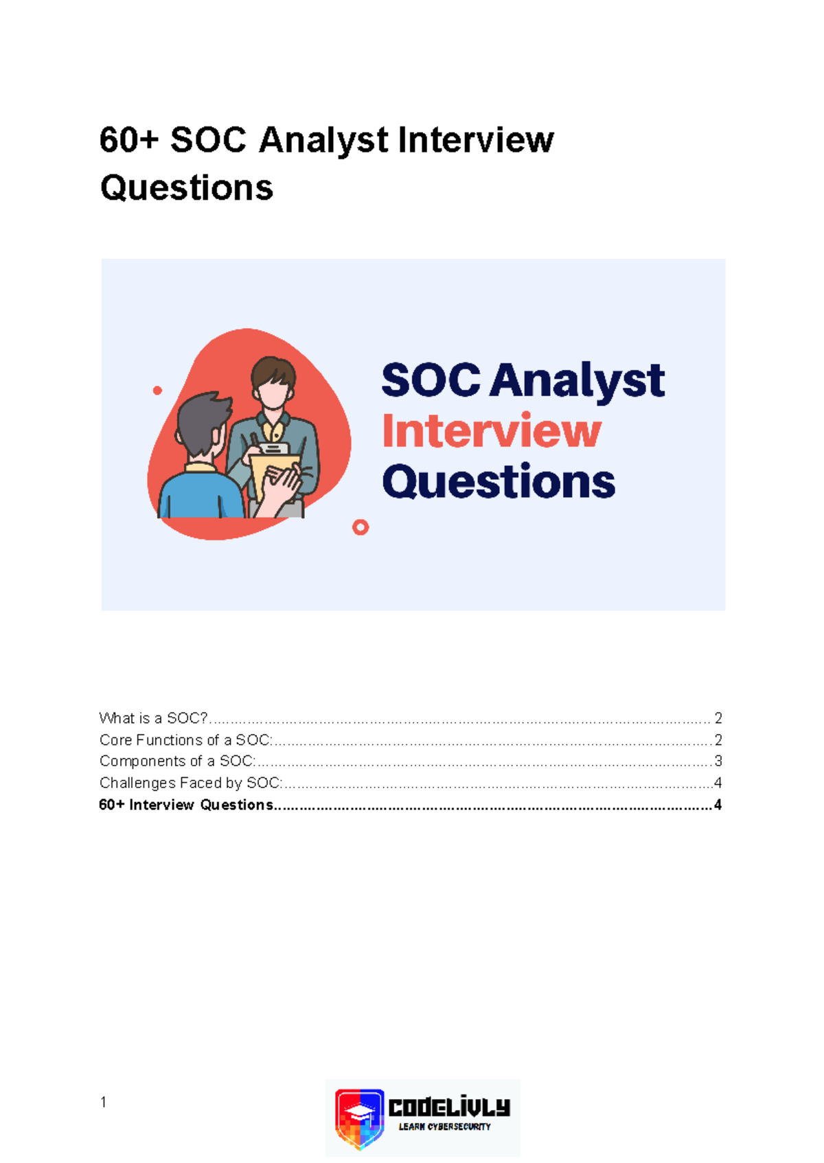 SOC Analyst - Cybersecurity Interview Questions & Key Notes - Studocu