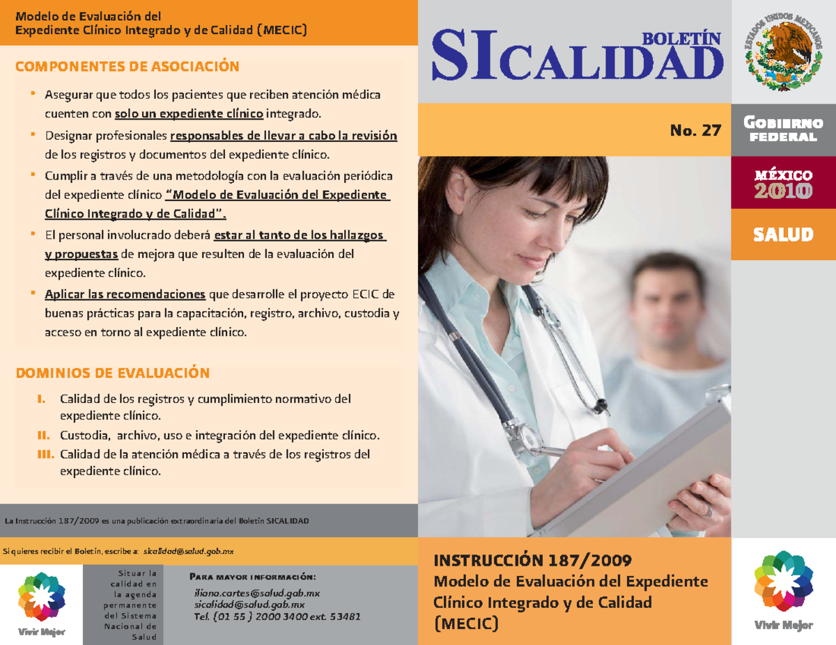 Modelo de Evaluación del Expediente Clínico Integrado y de Calidad ...
