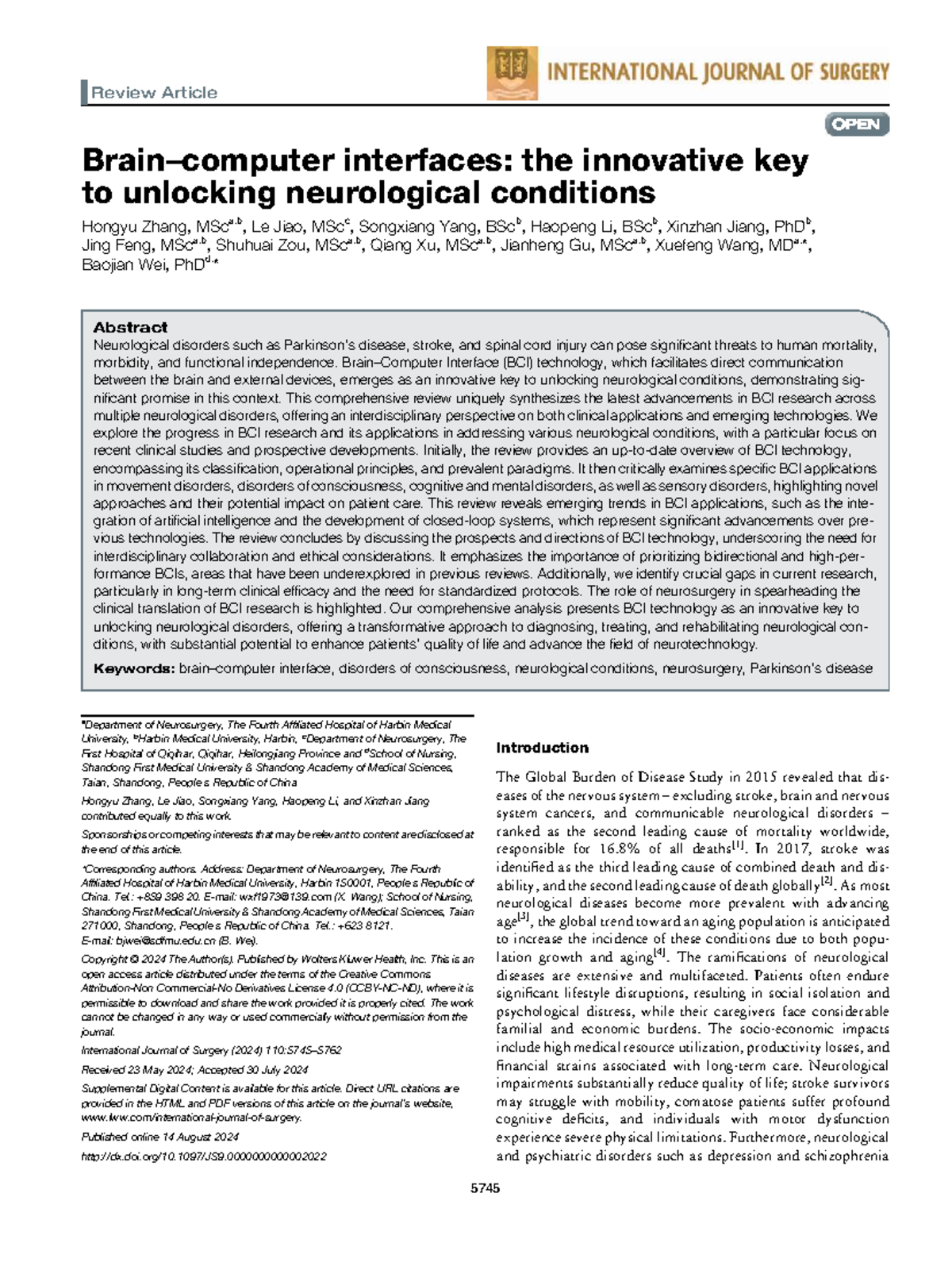 Innovative BCI Applications in Neurological Disorders: A Comprehensive ...