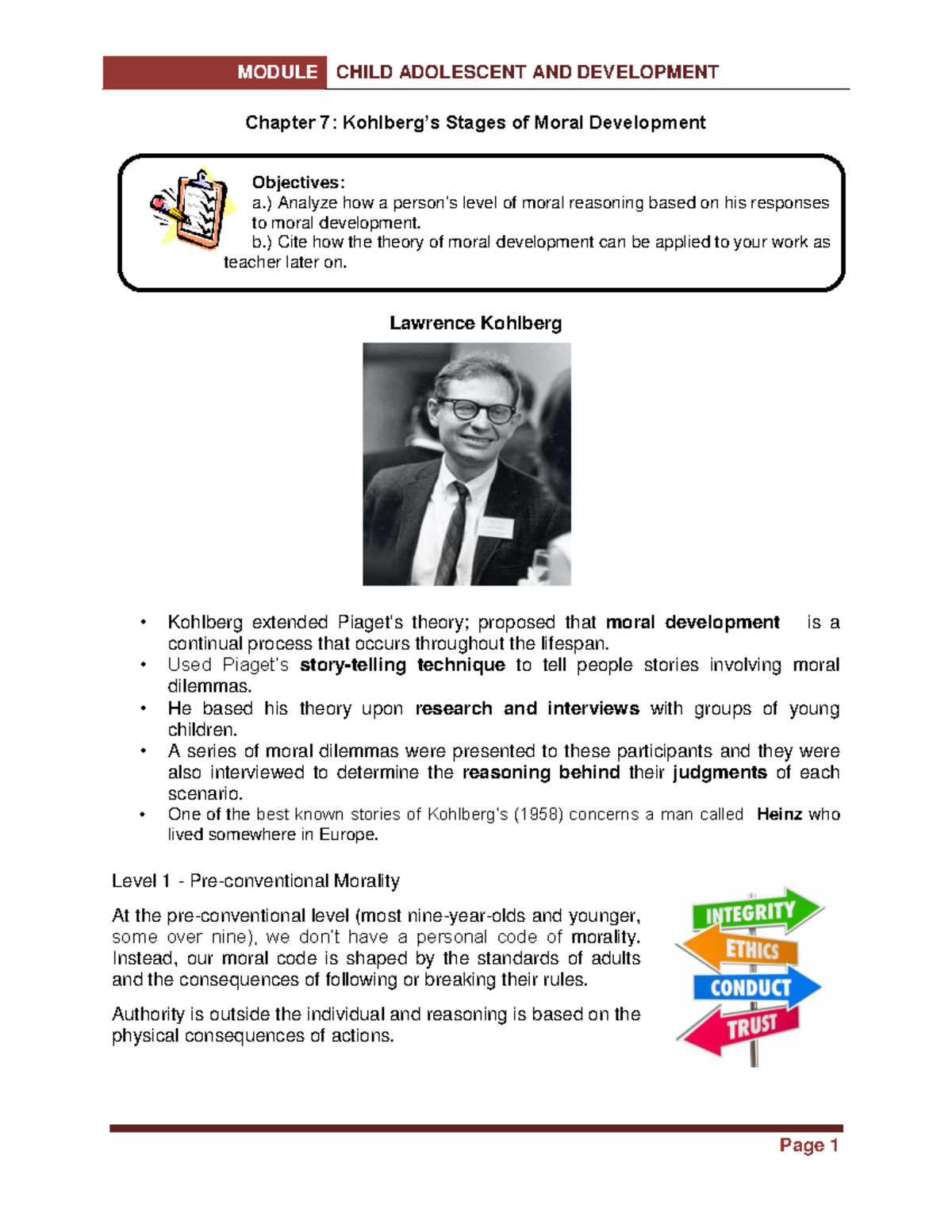Chapter 7 - Kohlberg's Moral Development Stages in Child & Adolescent ...