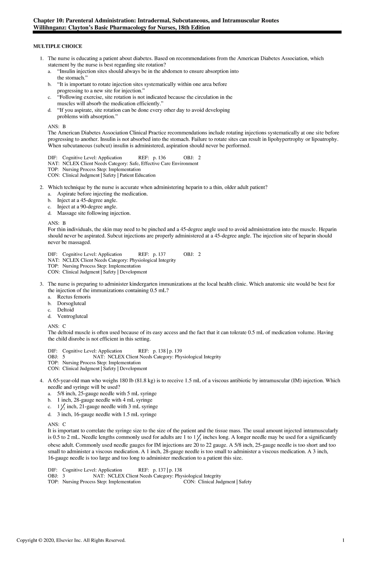 Exam View - Chapter 10 - Test bank - Chapter 10: Parenteral ...