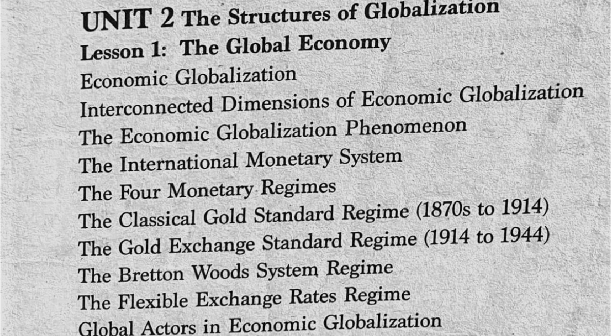 GNED07-GRP1 - Lesson - UNIT 2 The Structures of Globalization Lesson 1 ...