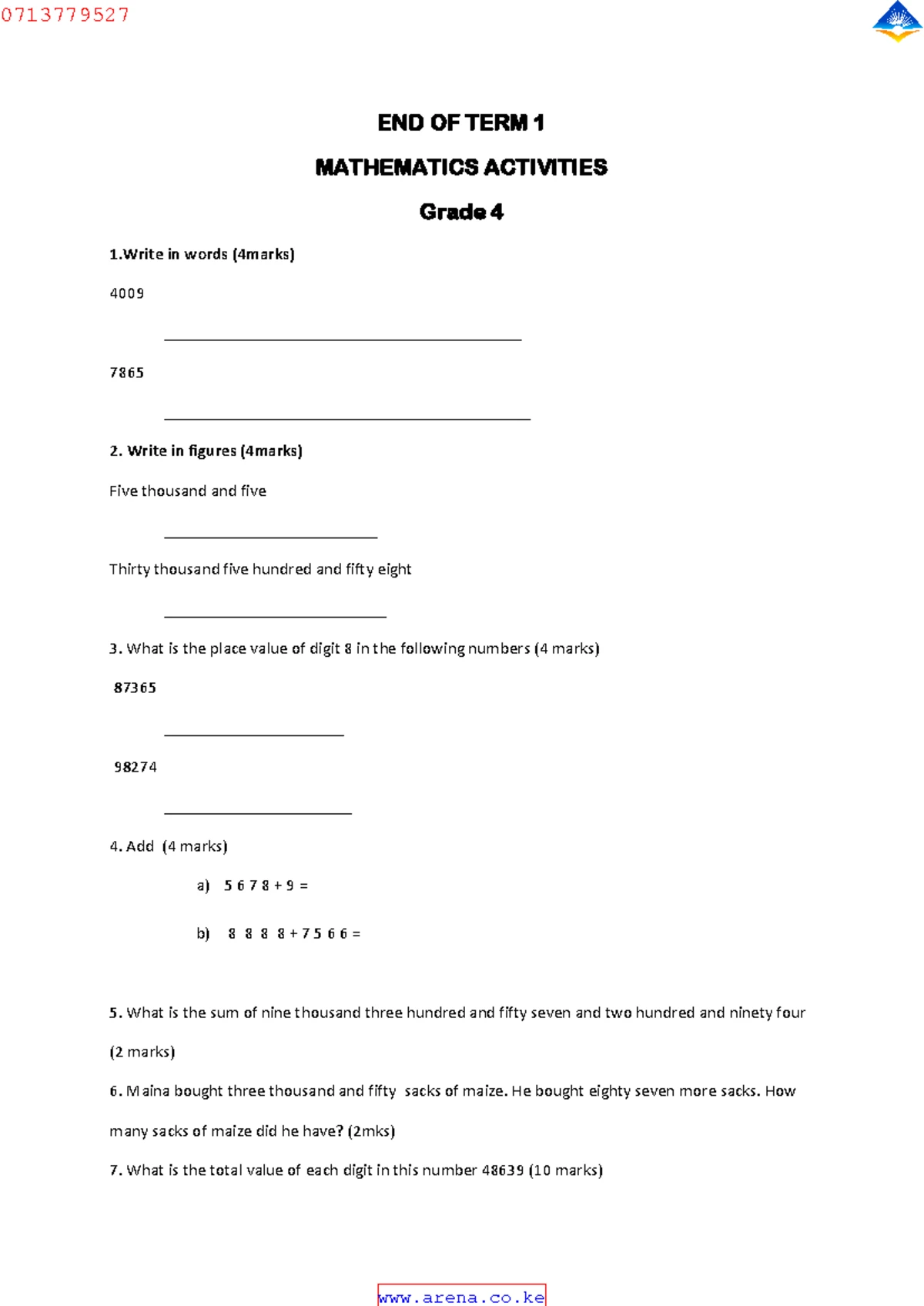 Biology Term 1 Exam Form II 2022 - End of Term Assessment - Studocu