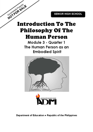ADM Philo Module-3 - module and ppt - Introduction to Philosophy of the Human Person Quarter 2 ...