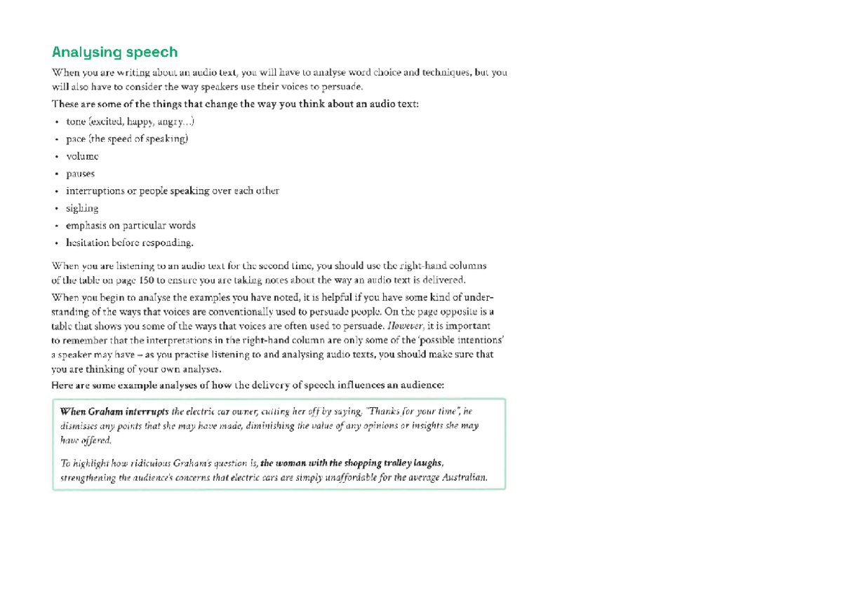 Analysing Speeches - How to analyse a speech - Analysing speech When ...