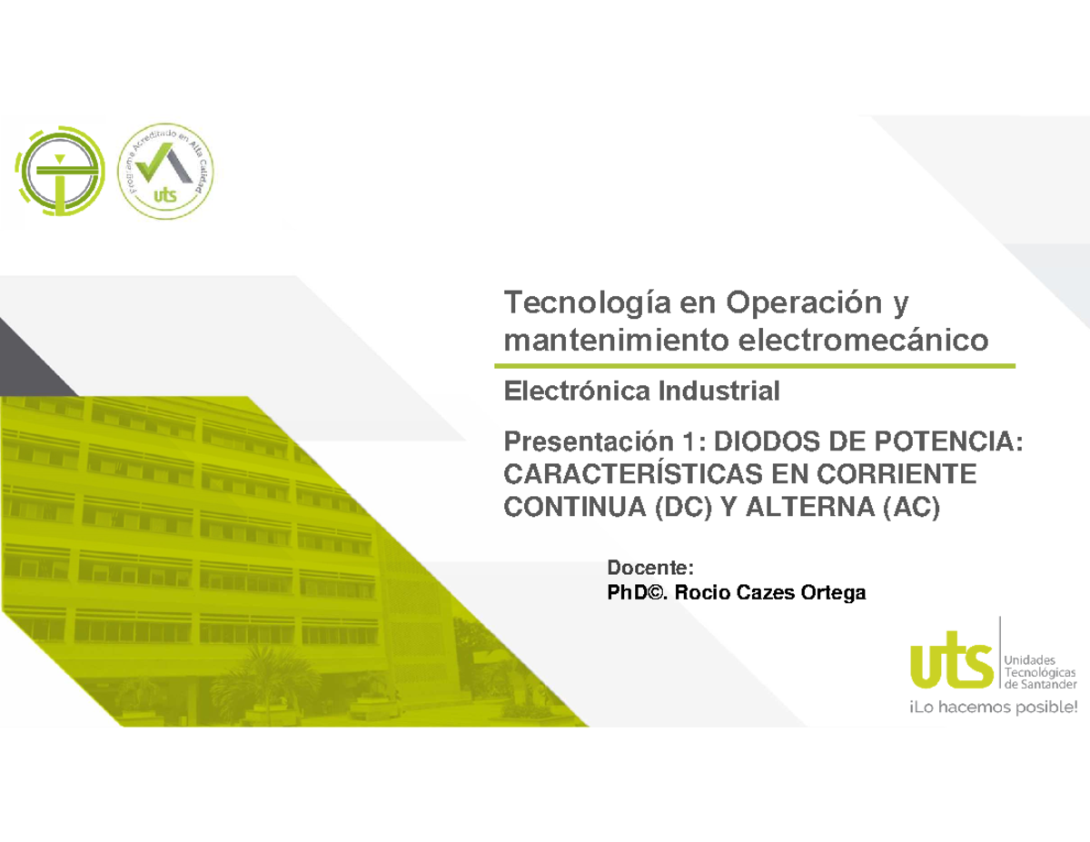 Diodos de Potencia: Características en DC y AC - Electrónica Industrial ...