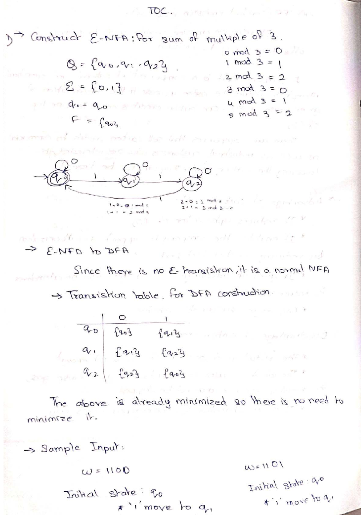 TOC - Full Units Practice Questions & Solutions for DFA/NFA Concepts ...