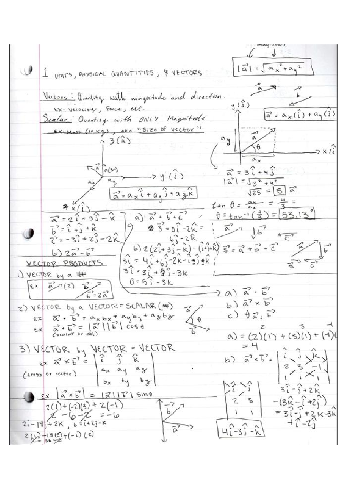 CH 1 Lecture Notes: Units, Physical Quantities, and Vectors - Studocu