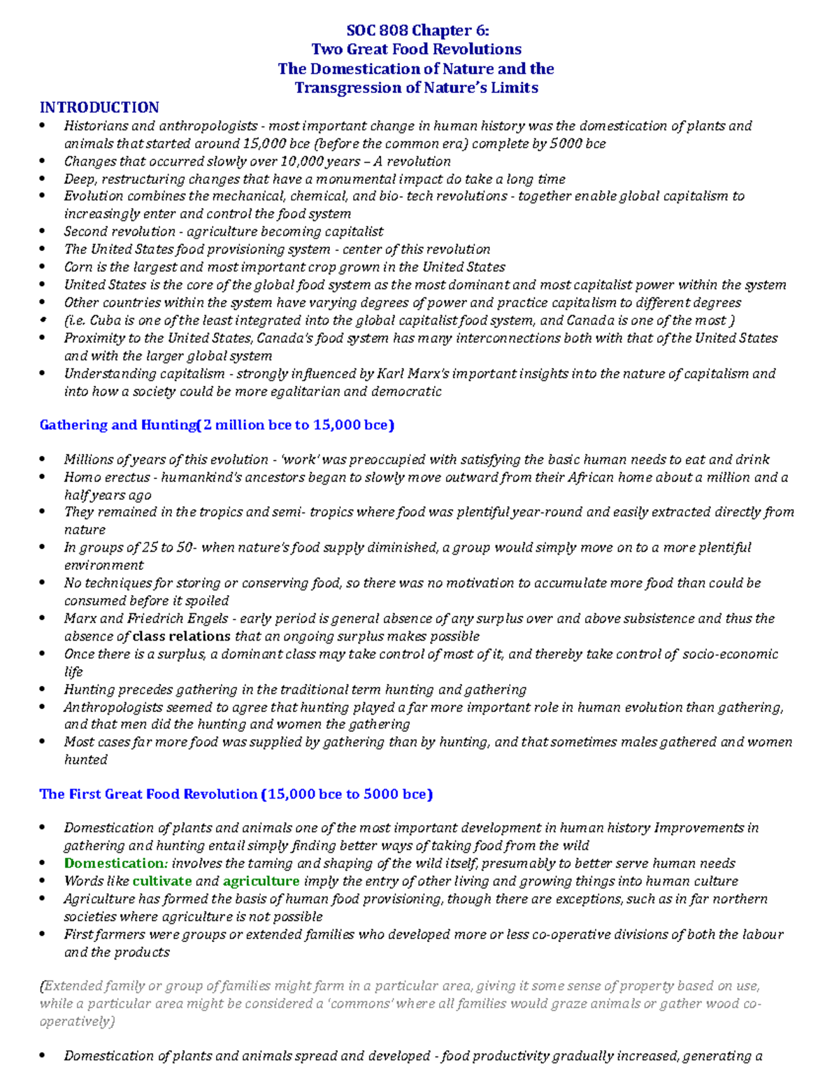 SOC 808: Sociology of Food & Eating - Summary of Chapter 6 Analysis ...