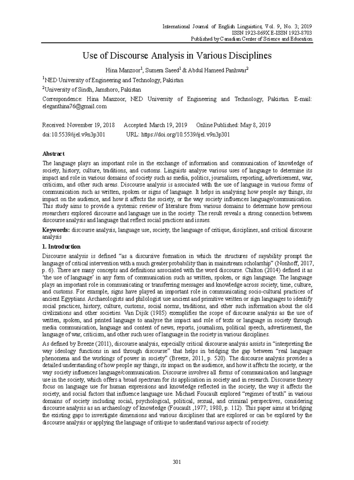 Discourse Analysis in Society: A Systematic Review (ENG 101) - Studocu