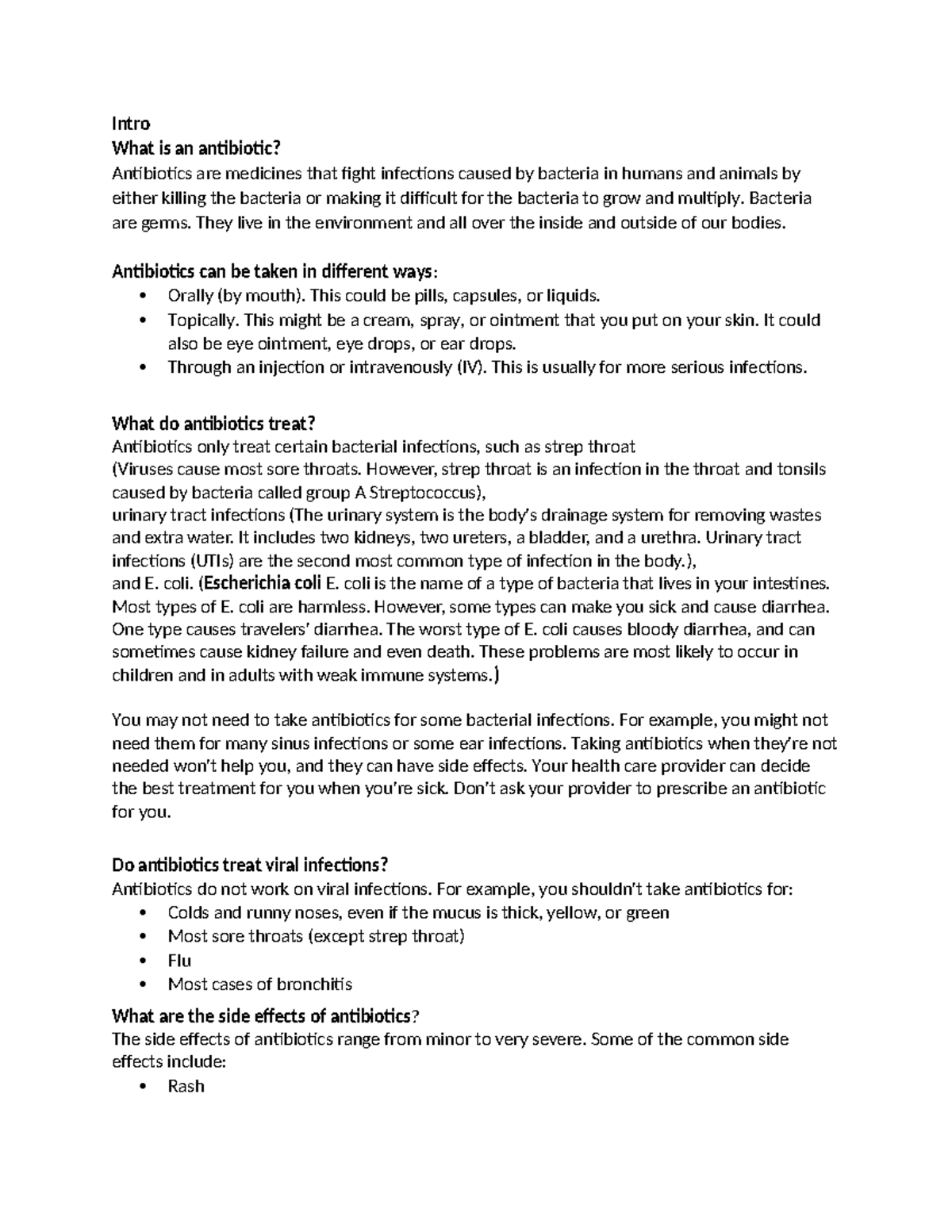 Pharma - Understanding Antibiotics: Types, Uses, and Effects - Studocu