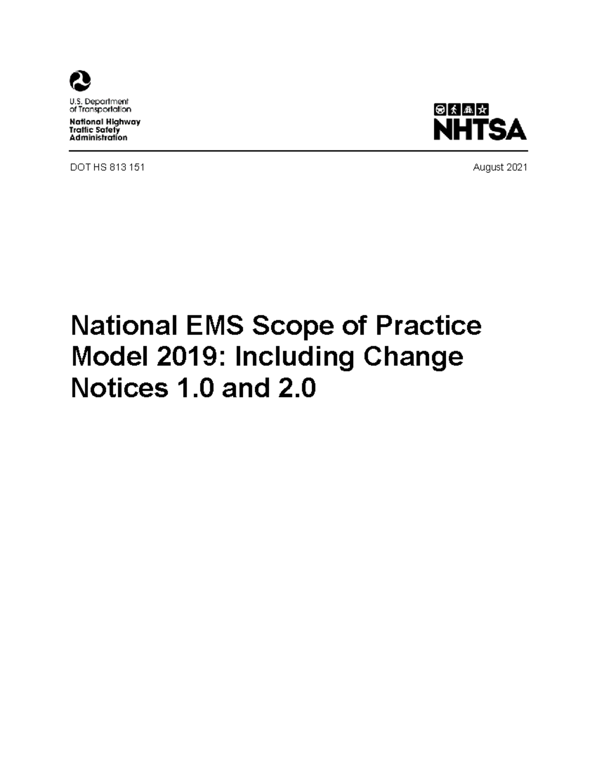 National EMS Scope of Practice Model 2019 Change Notices 1 and- 2 ...